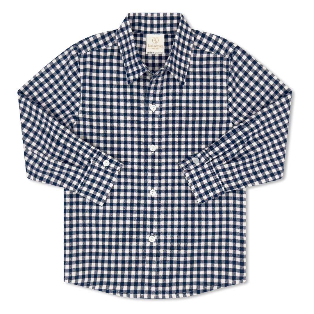 Lullaby Set Brees Button Down, Blue Ridge Check | shopnurseryrhymes