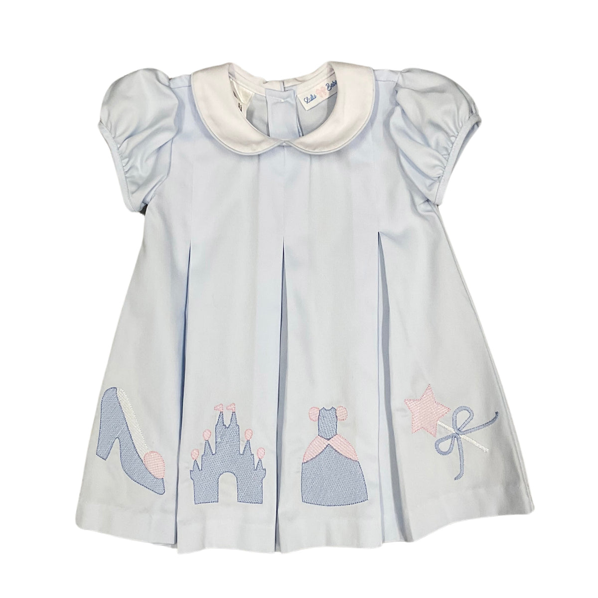 Lulu Bebe Blue Castle Embroidered Dress | shopnurseryrhymes