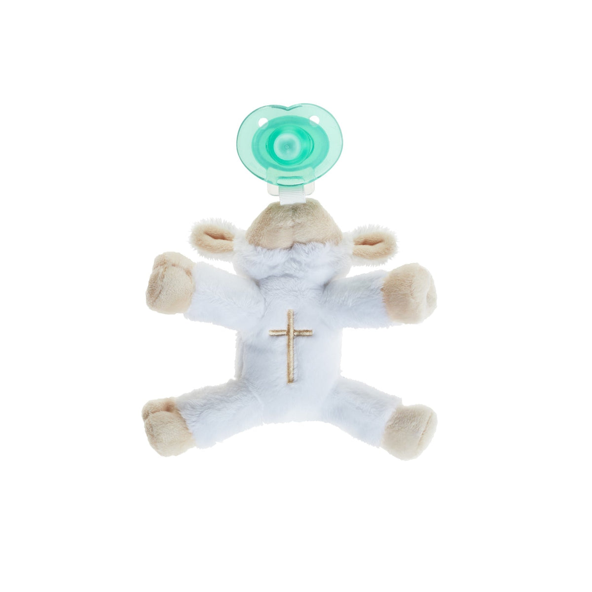 Nookums Paci-Plushies Buddies, Lovie Lamb with Cross | shopnurseryrhymes