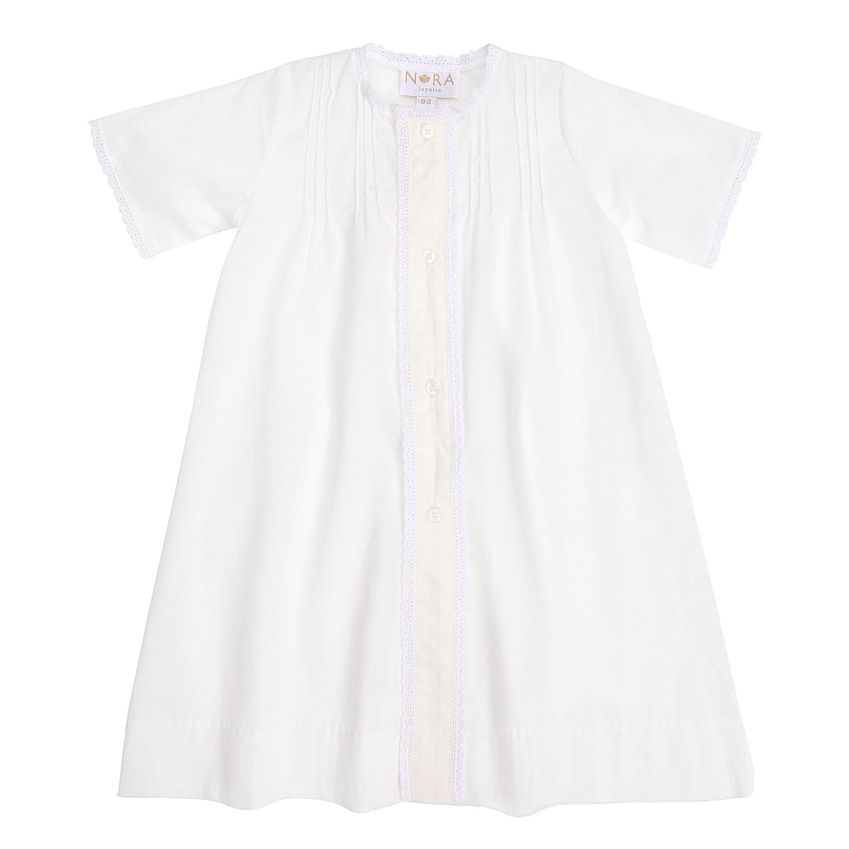 Lenora Classic Cotton Daygown, Ecru | shopnurseryrhymes
