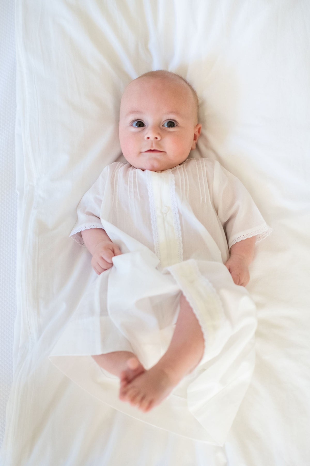 Lenora Classic Cotton Daygown, Ecru | shopnurseryrhymes