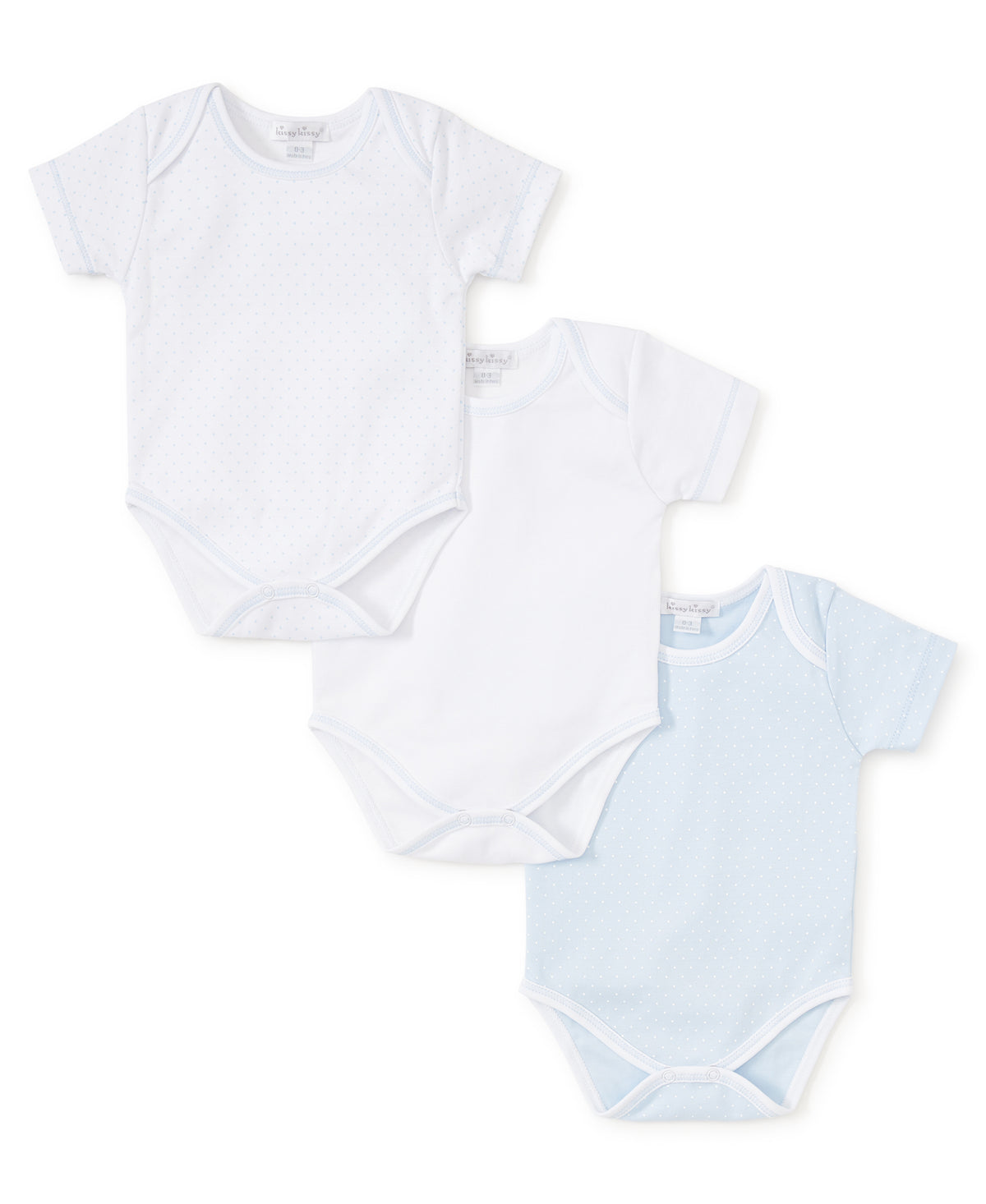 Kissy Kissy Short Sleeved Body Suits, Light Blue Dot Variety ...